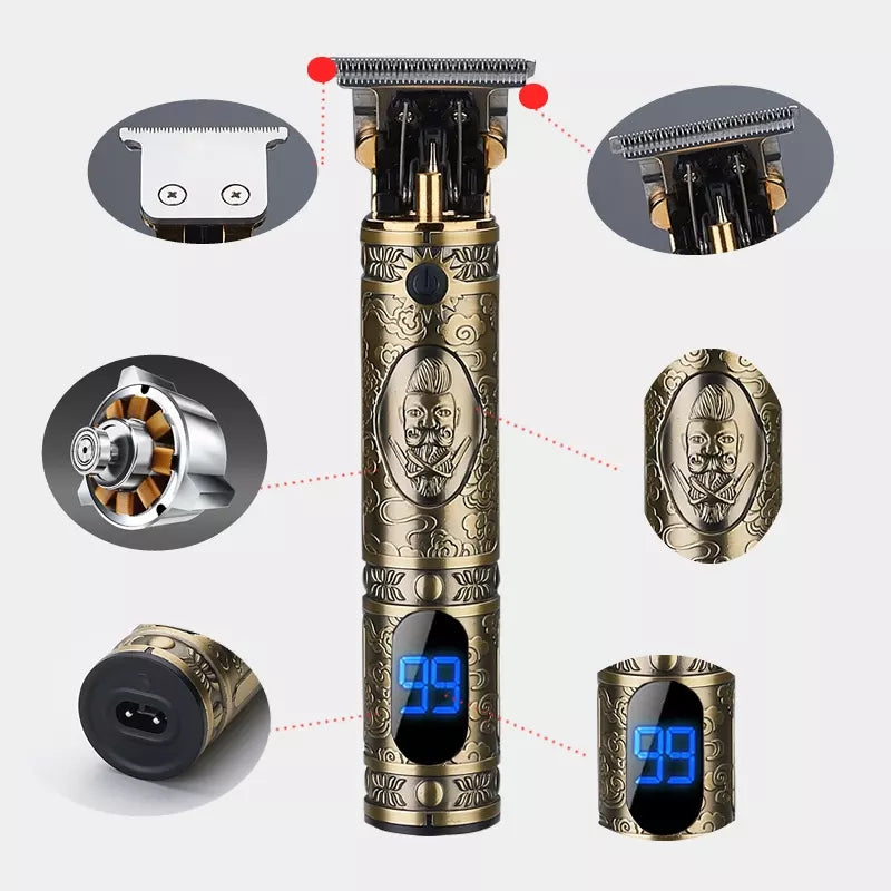 Barber mens Golden professional trimmer with led display – ozkart.com.au